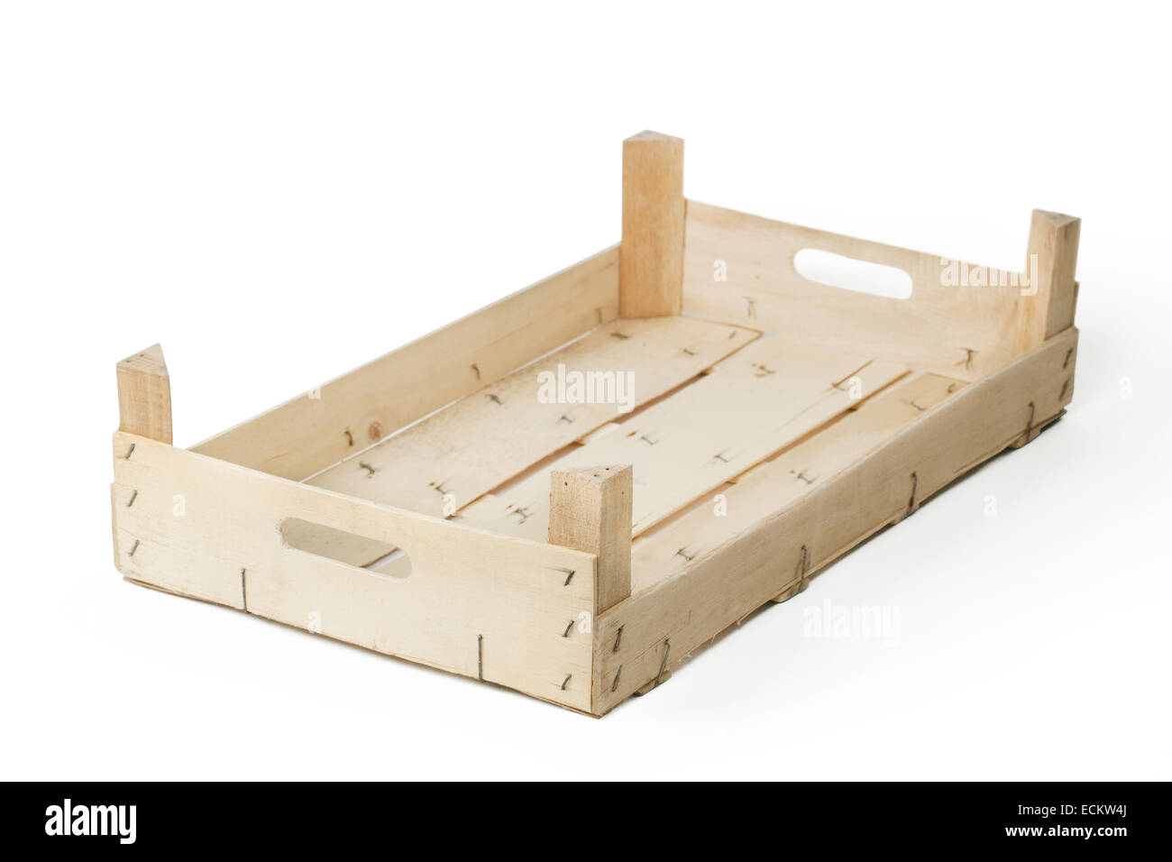 Empty wooden crate isolated on white background Stock Photo - Alamy