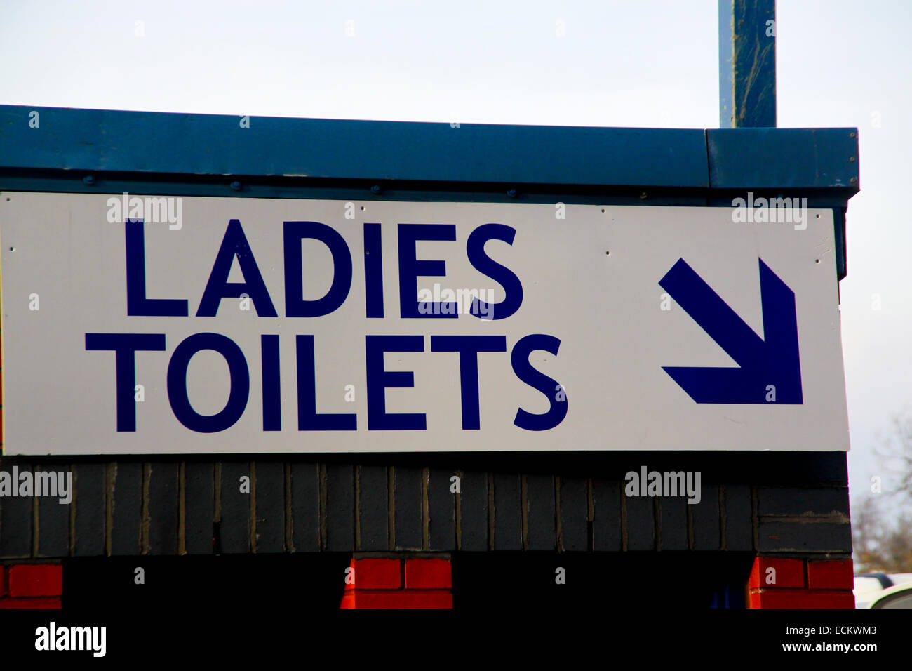 Ladies toilet sign arrow hi-res stock photography and images - Alamy