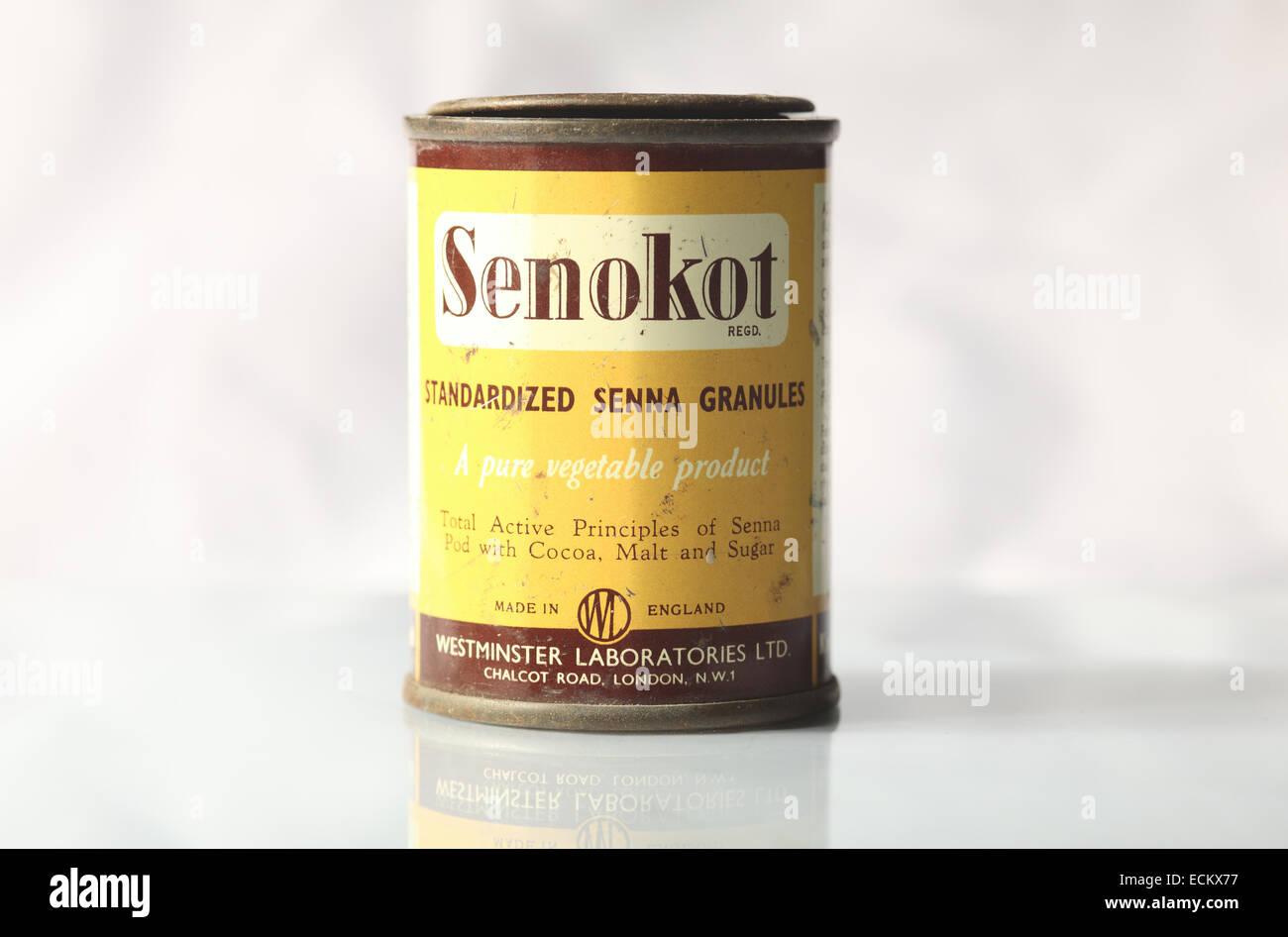 old can of senokot laxative Stock Photo - Alamy