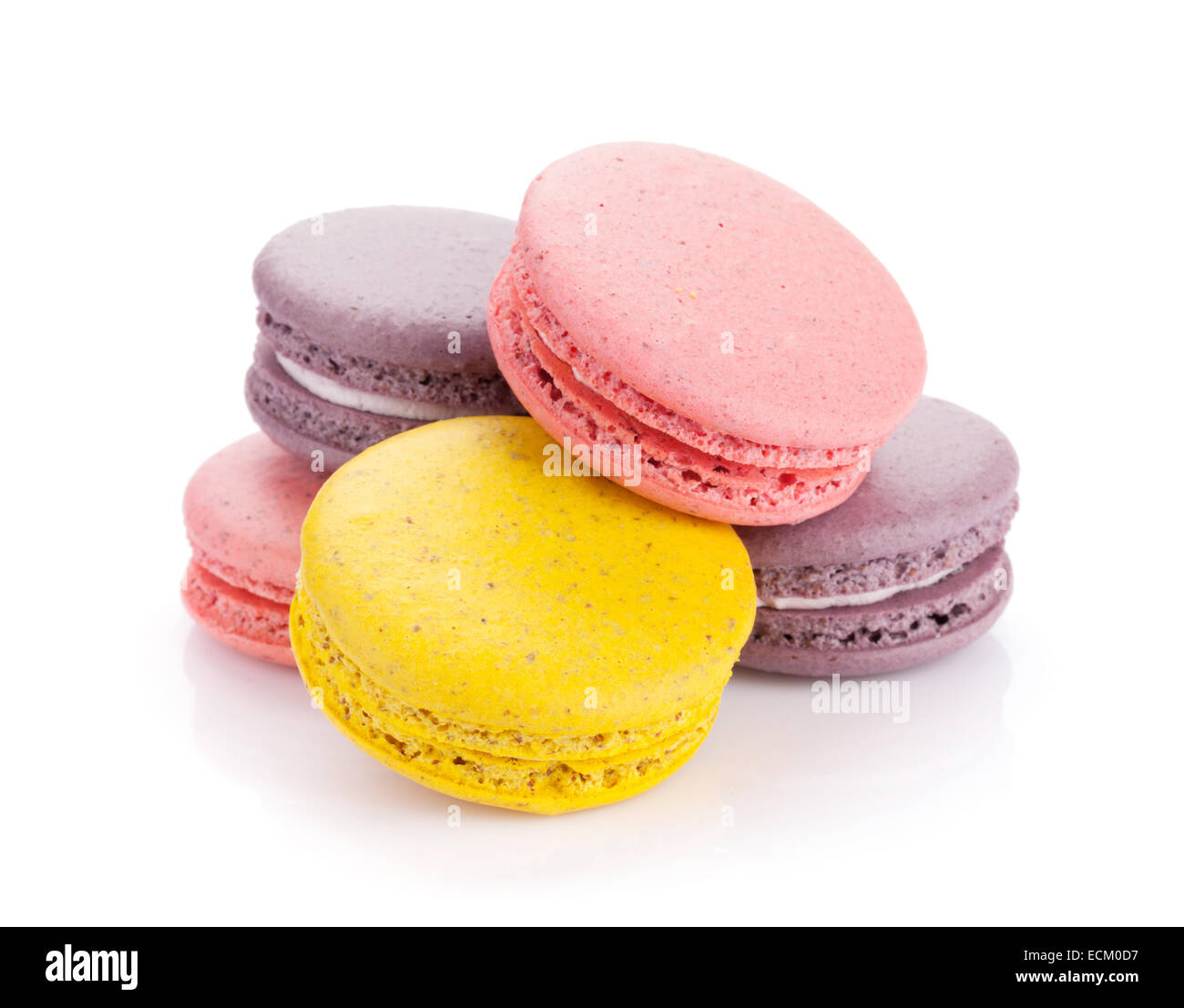 Colorful macaron cookies. Isolated on white background Stock Photo - Alamy