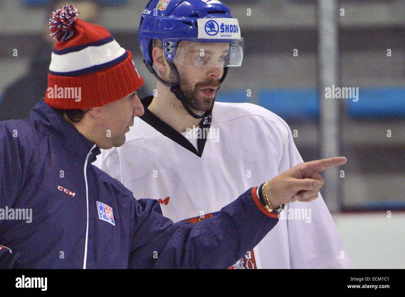 Prague, Czech Republic, 16th Dec, 2014. Coach Vladimir Ruzicka (left ...