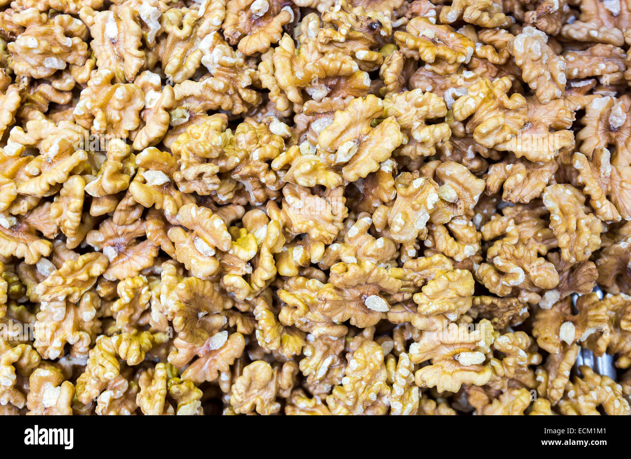 Many walnuts prepared for selling at a Turkish market street Stock ...