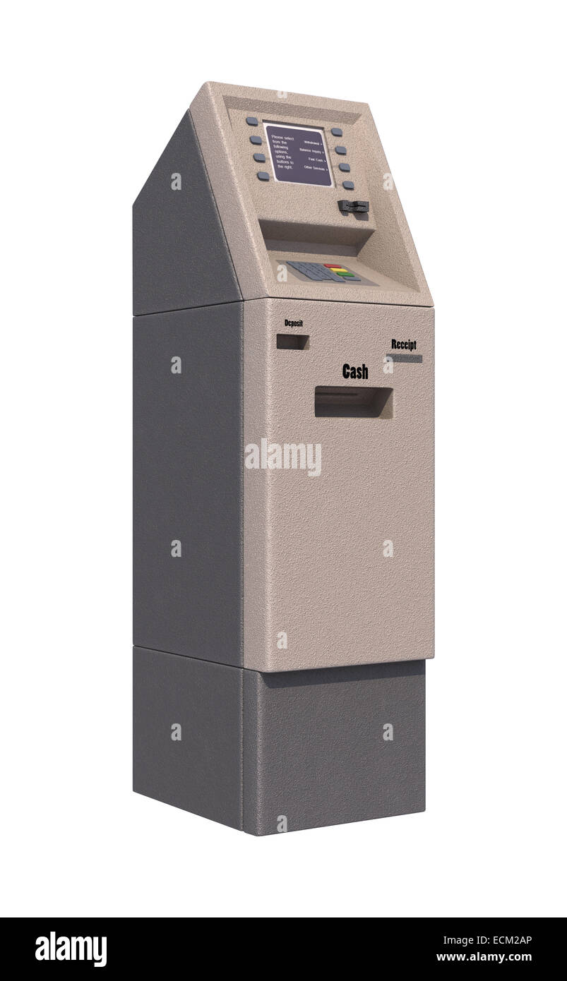3D digital render of an automated teller machine isolated on white ...