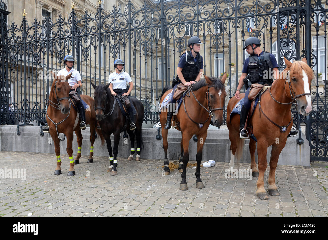 Riot police on horseback hi-res stock photography and images - Alamy