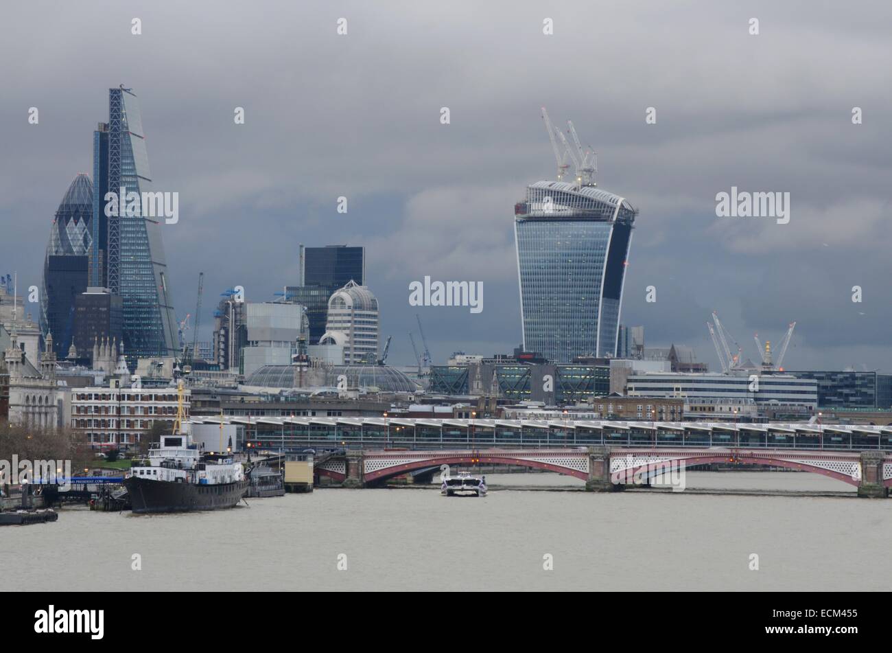 View of London skyline from Waterloo Bridge Stock Photo - Alamy