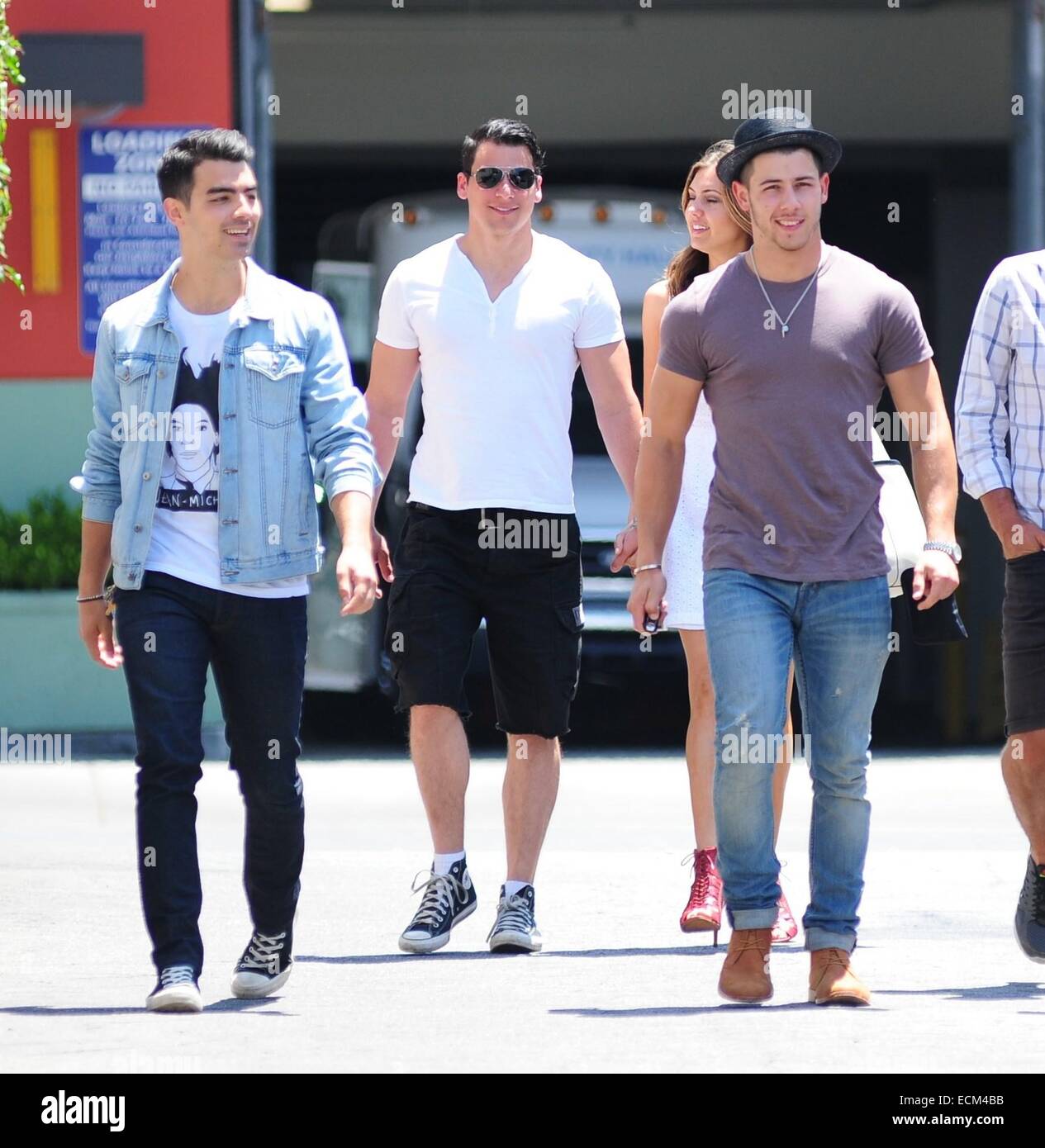 Nick Jonas and Joe Jonas spotted with friends on Sunset Boulevard ...