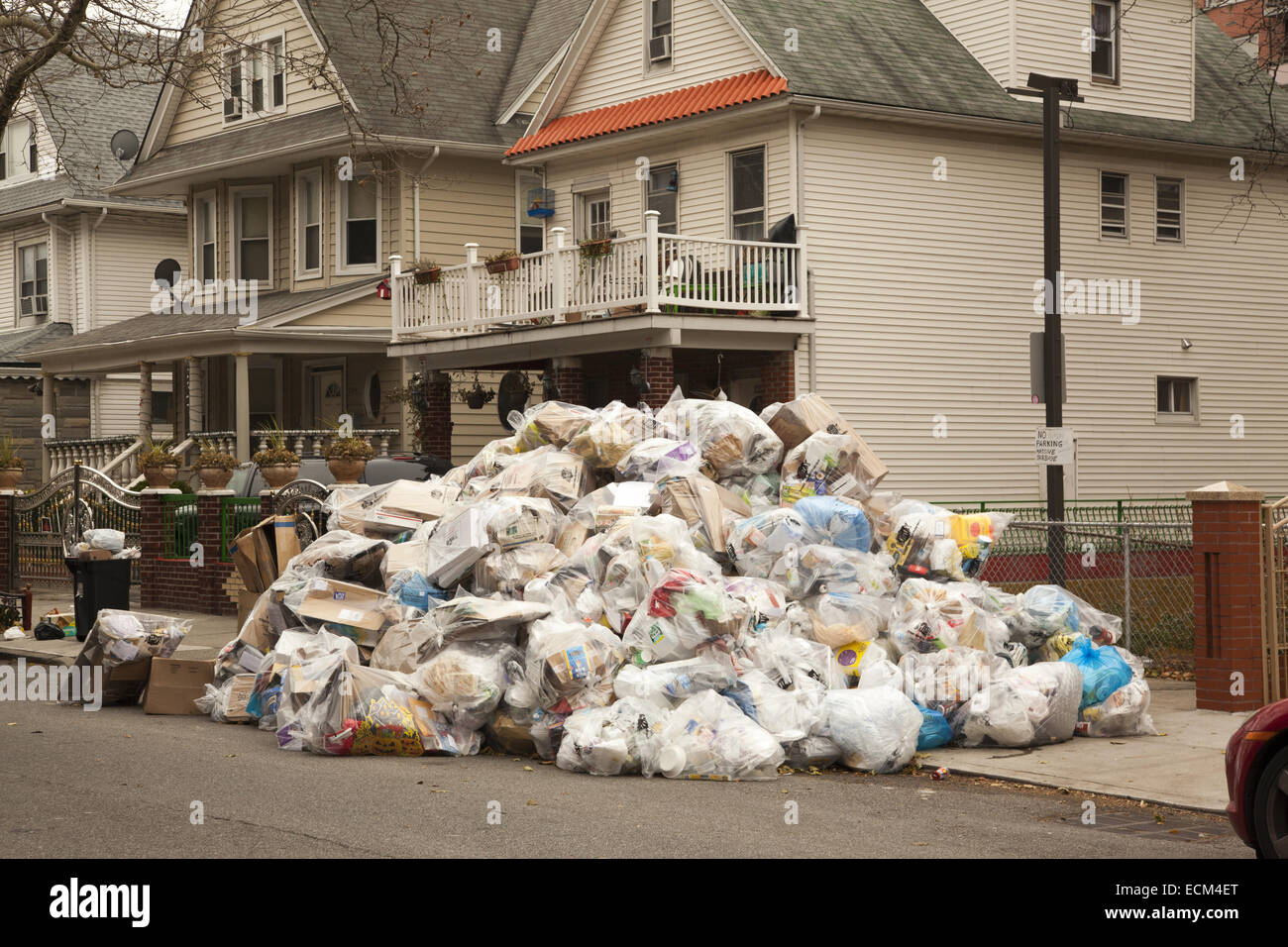 Piles of recyclable garbage from just one apartment building for one ...