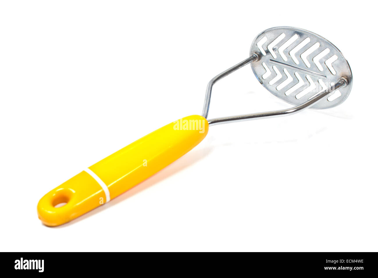 Yellow potato masher isolated on white Stock Photo - Alamy