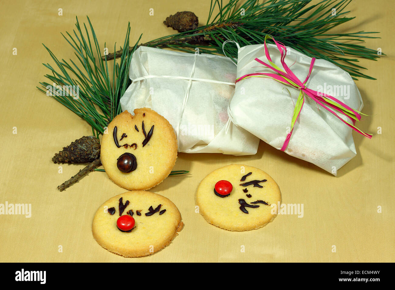 Rudolf Cookies for Christmas Stock Photo - Alamy
