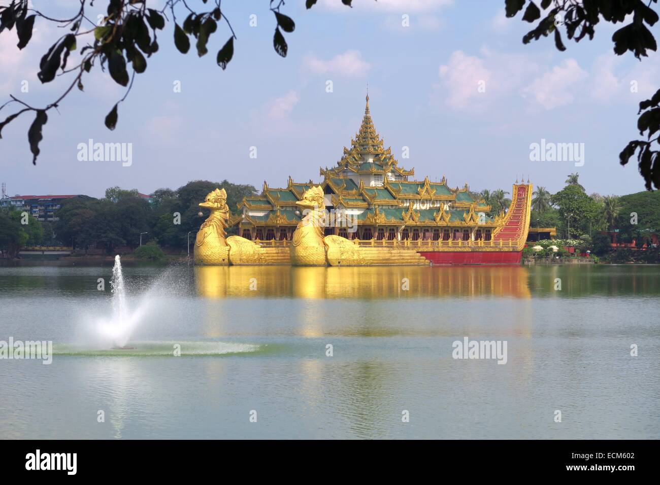 Floating royal barge in Yangon, Myanmar Stock Photo - Alamy