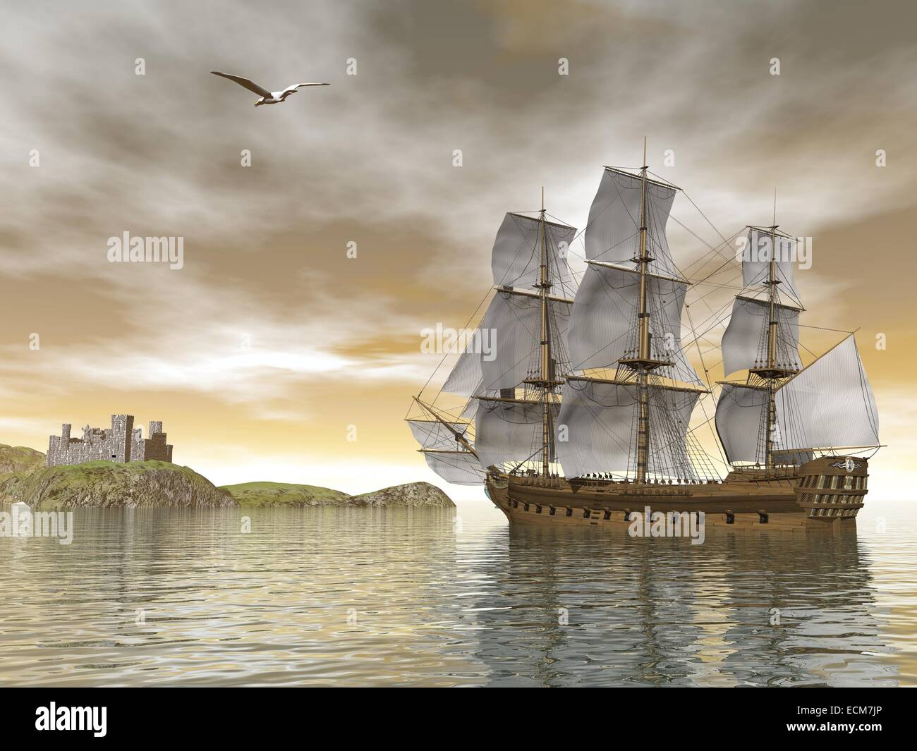Ship going back castle hi-res stock photography and images - Alamy