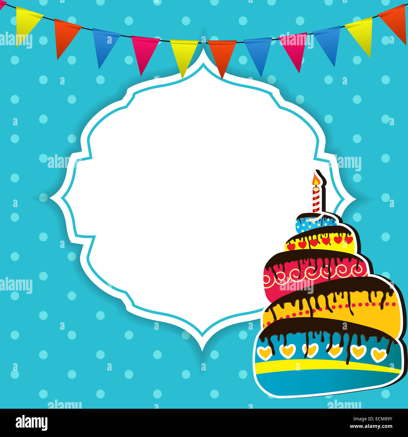 Happy Birthday Card Vector Illustration Stock Photo - Alamy