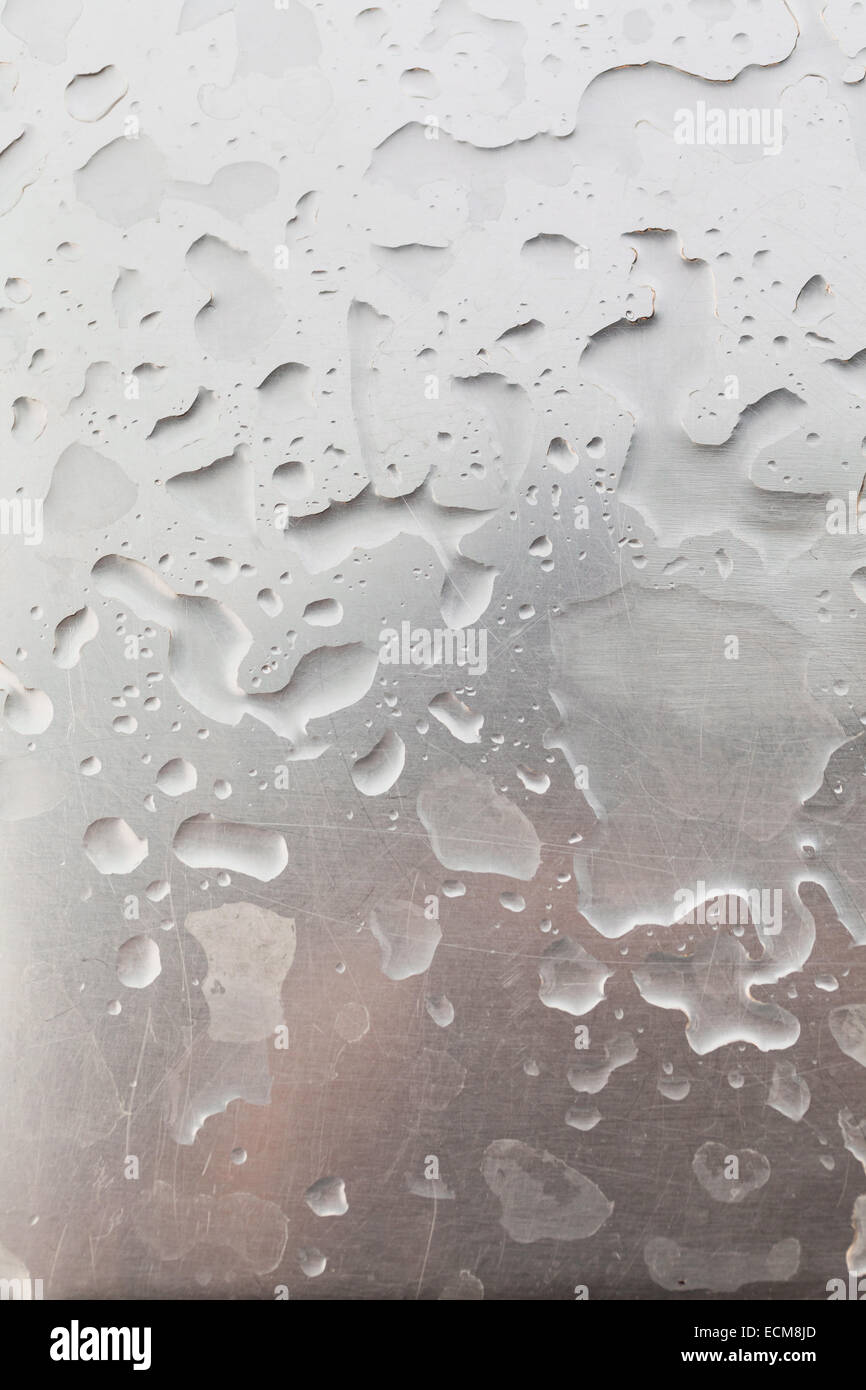 Metal surface covered in water drops bottom, closeup Stock Photo - Alamy