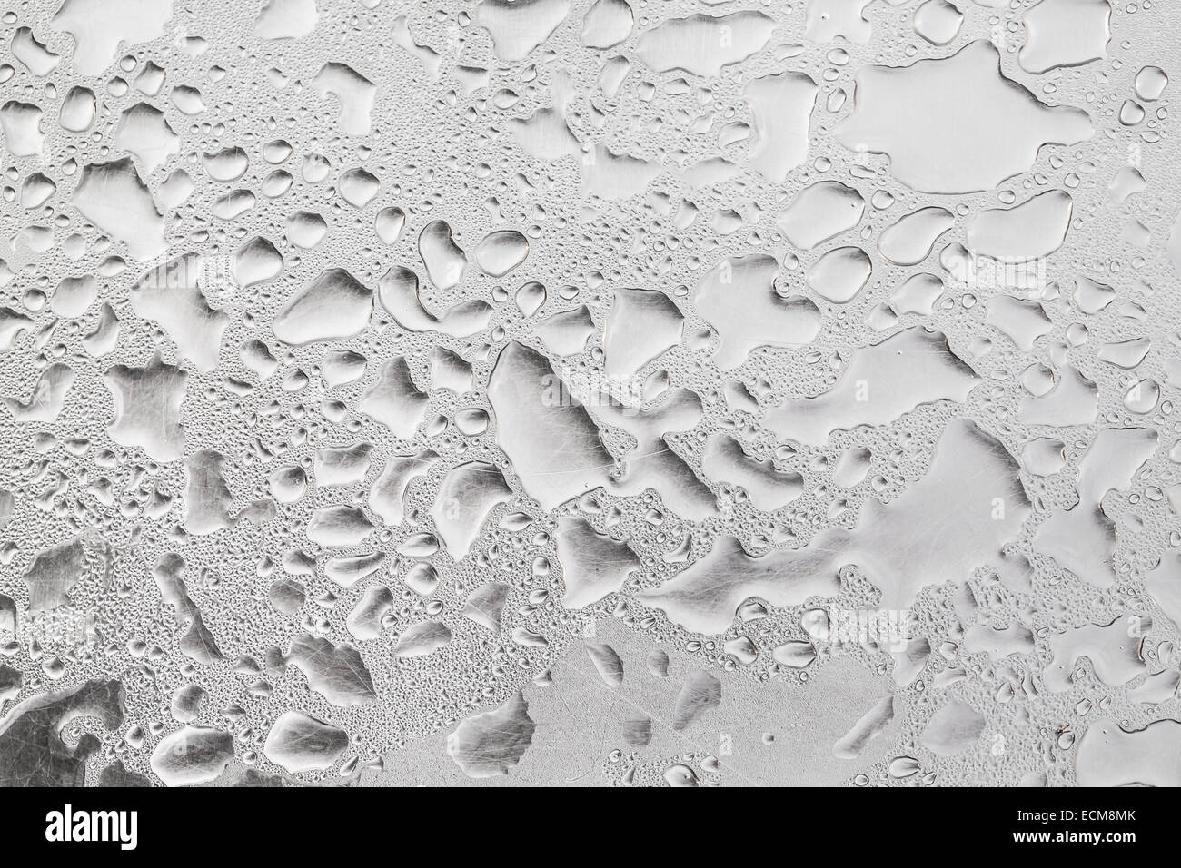 Metal surface covered in water drops bottom, closeup Stock Photo - Alamy