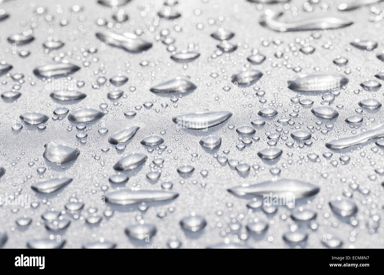 Metal surface covered in water drops bottom, closeup Stock Photo - Alamy