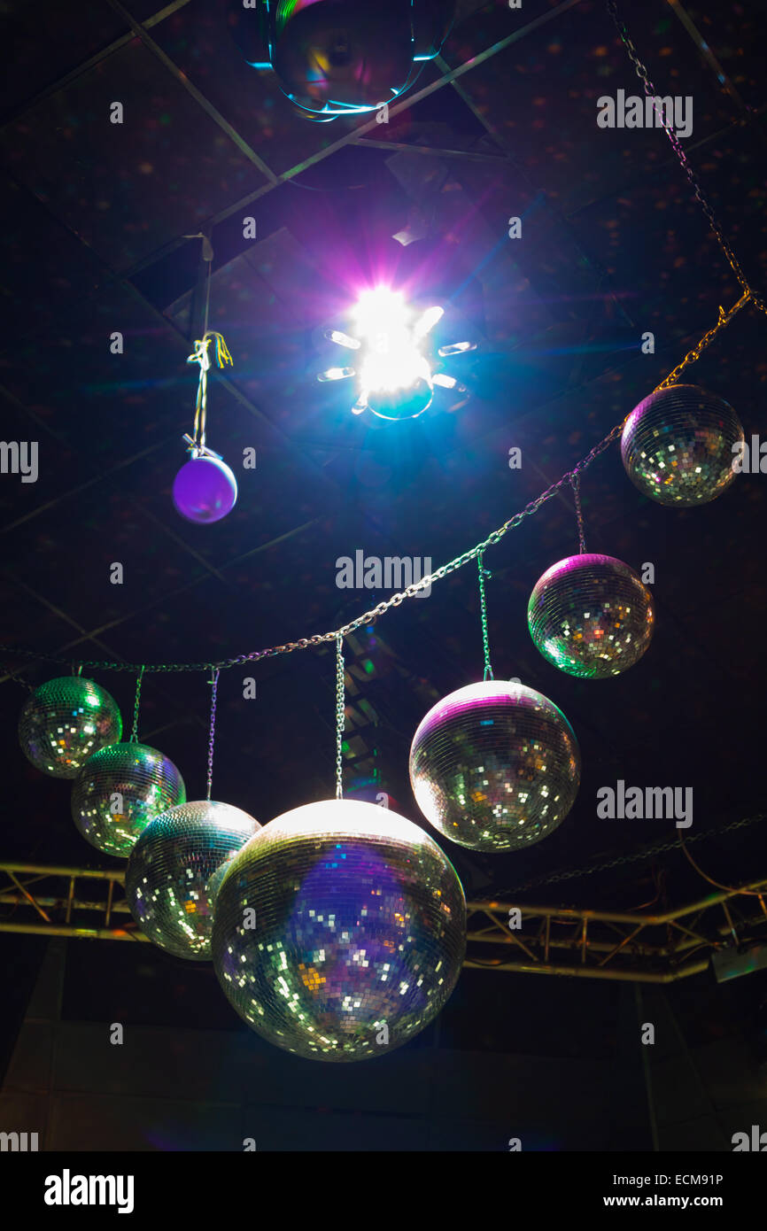 Disco light show, Stage lights with laser Stock Photo - Alamy