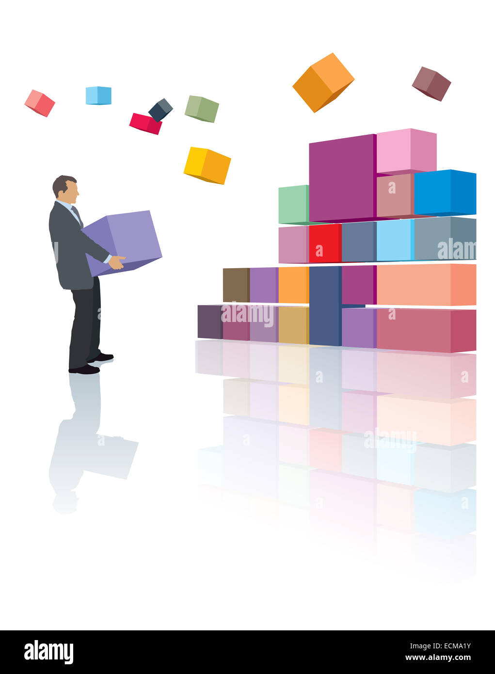 One businessman is building his own business Stock Photo - Alamy