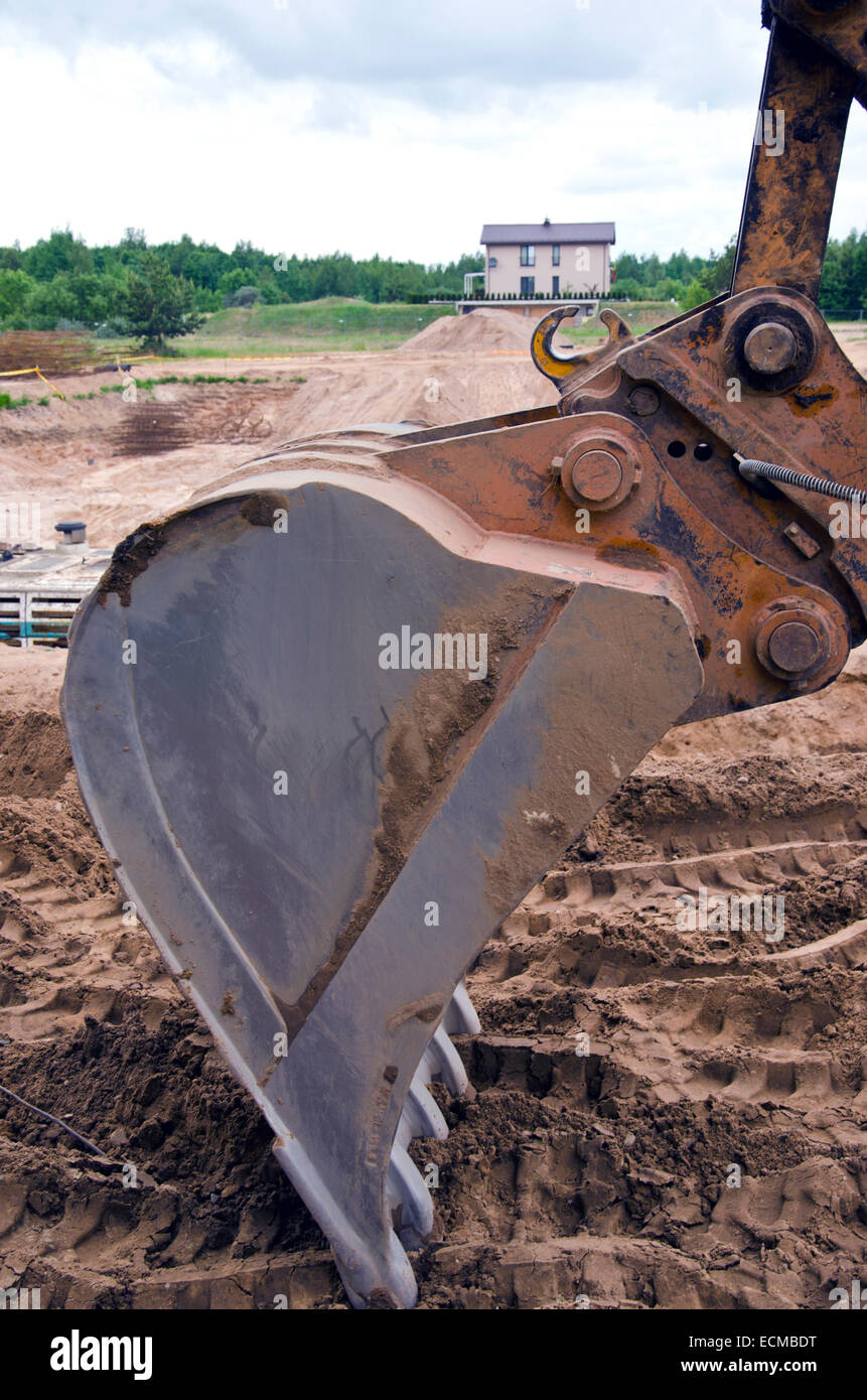 excavator loader machine on building work place Stock Photo - Alamy