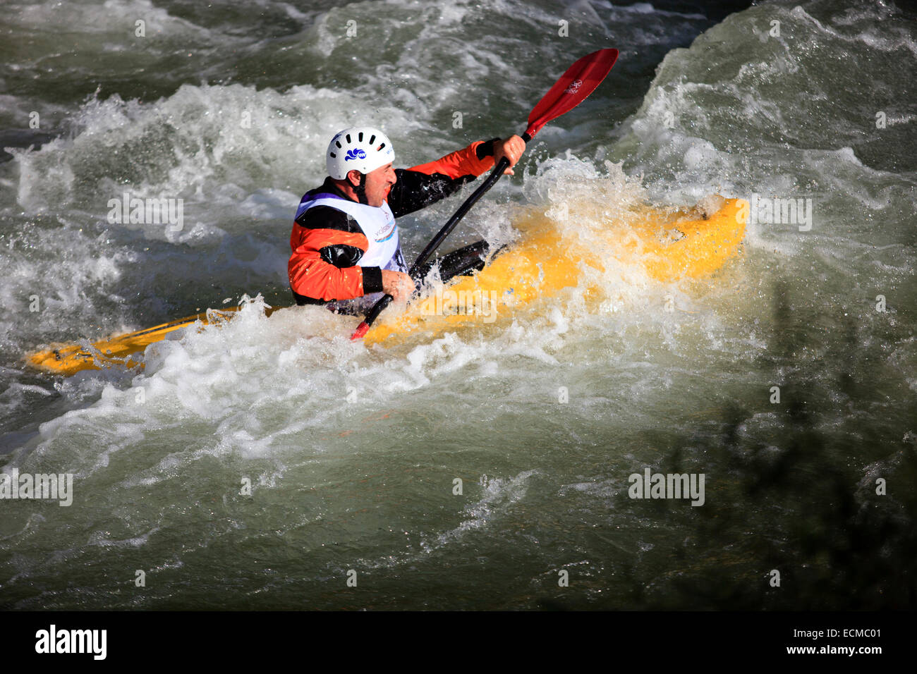 Kayak competition, Toce river, Crodo, VCO, Piedmont, Italy Stock Photo ...