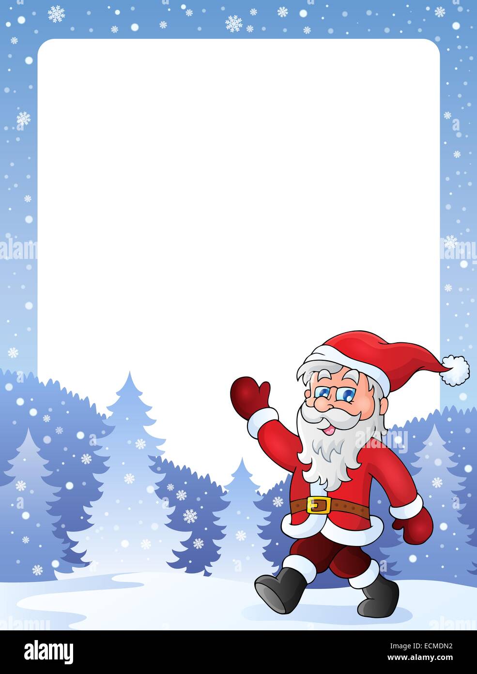 Frame with Santa Claus theme 2 - picture illustration Stock Photo - Alamy