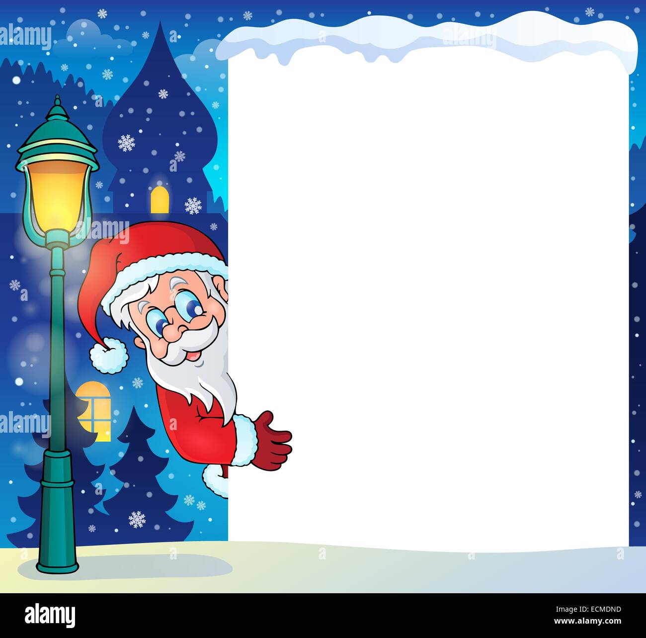 Frame with Santa Claus theme 5 - picture illustration Stock Photo - Alamy