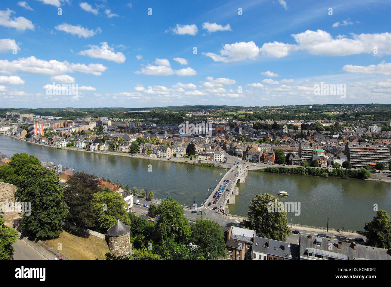 Namur and Meuse river, view from the citadel, Belgium, Europe Stock ...