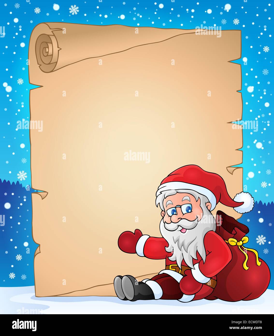 Christmas topic parchment 5 - picture illustration Stock Photo - Alamy