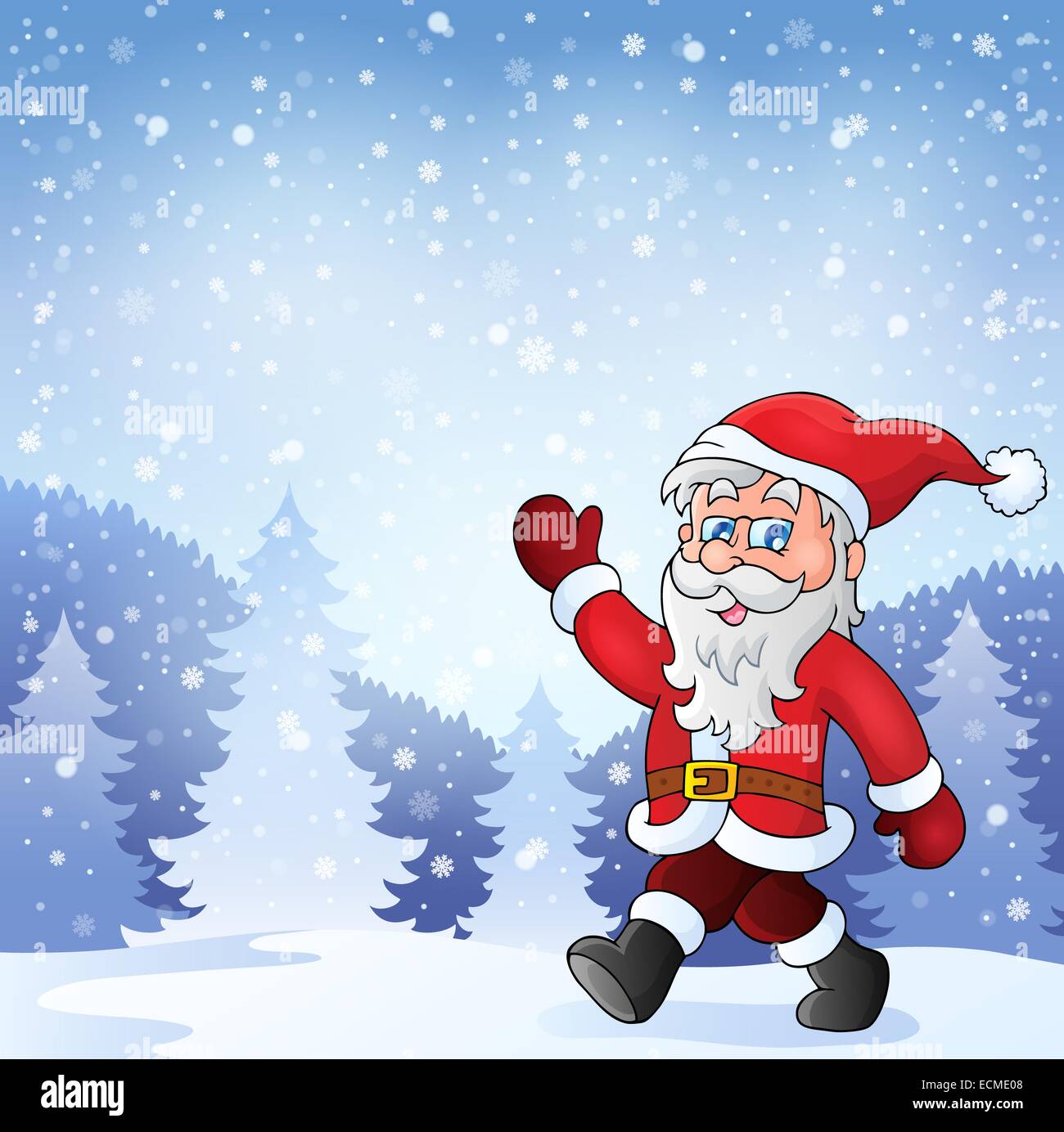 Santa Claus walk theme 7 - picture illustration Stock Photo - Alamy