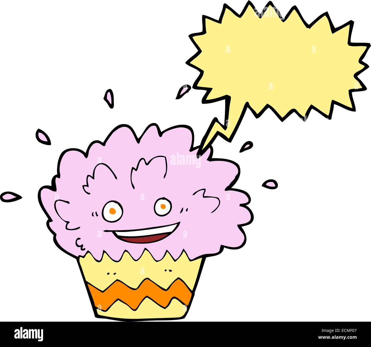 cartoon exploding cupcake with speech bubble Stock Vector Image & Art ...