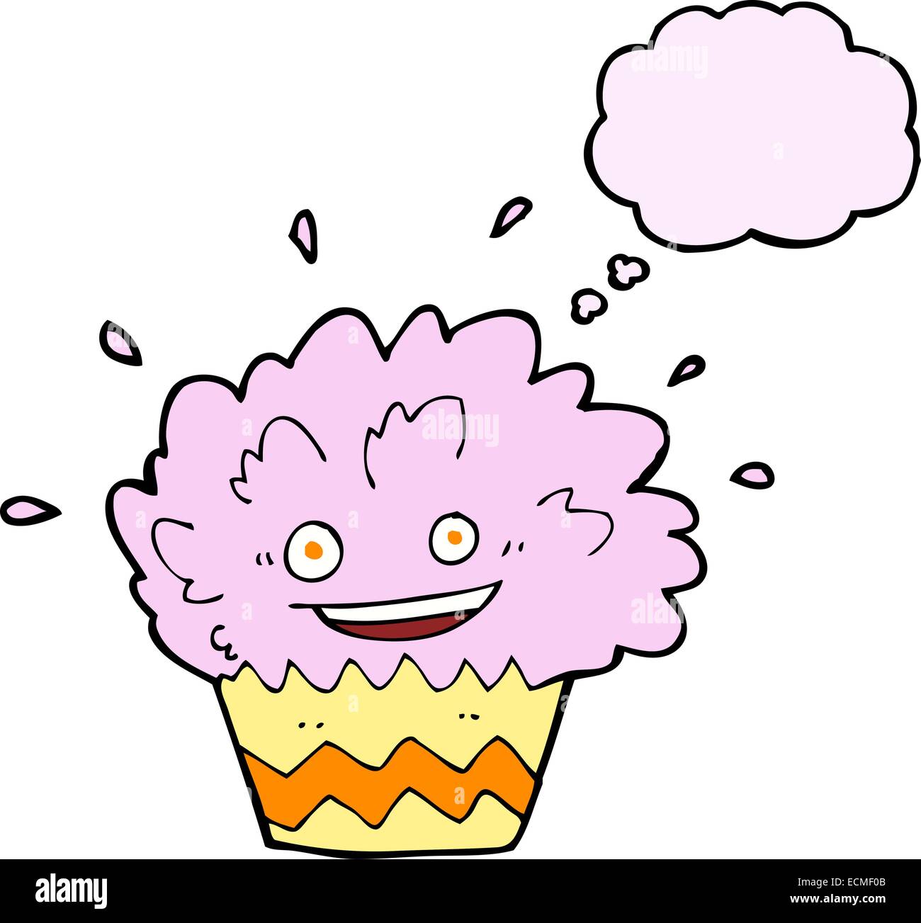 cartoon exploding cupcake with thought bubble Stock Vector Image & Art ...