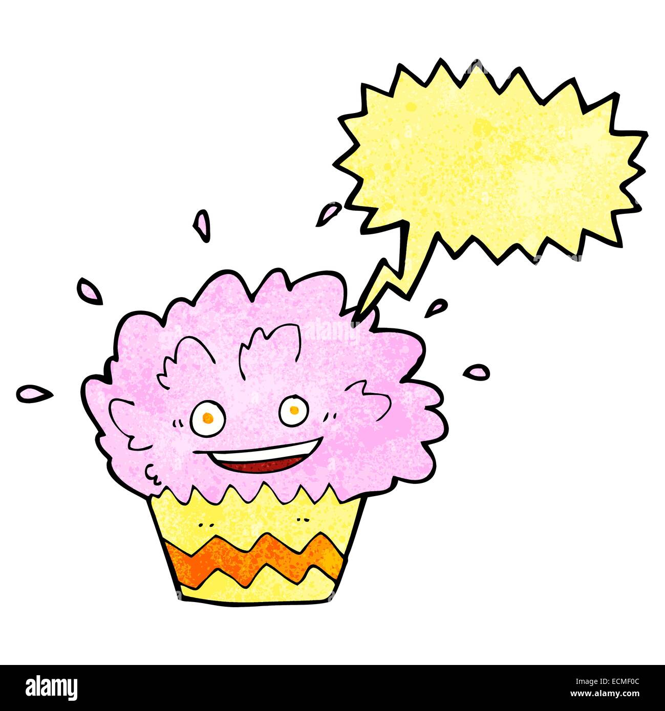 cartoon exploding cupcake with speech bubble Stock Vector Image & Art ...