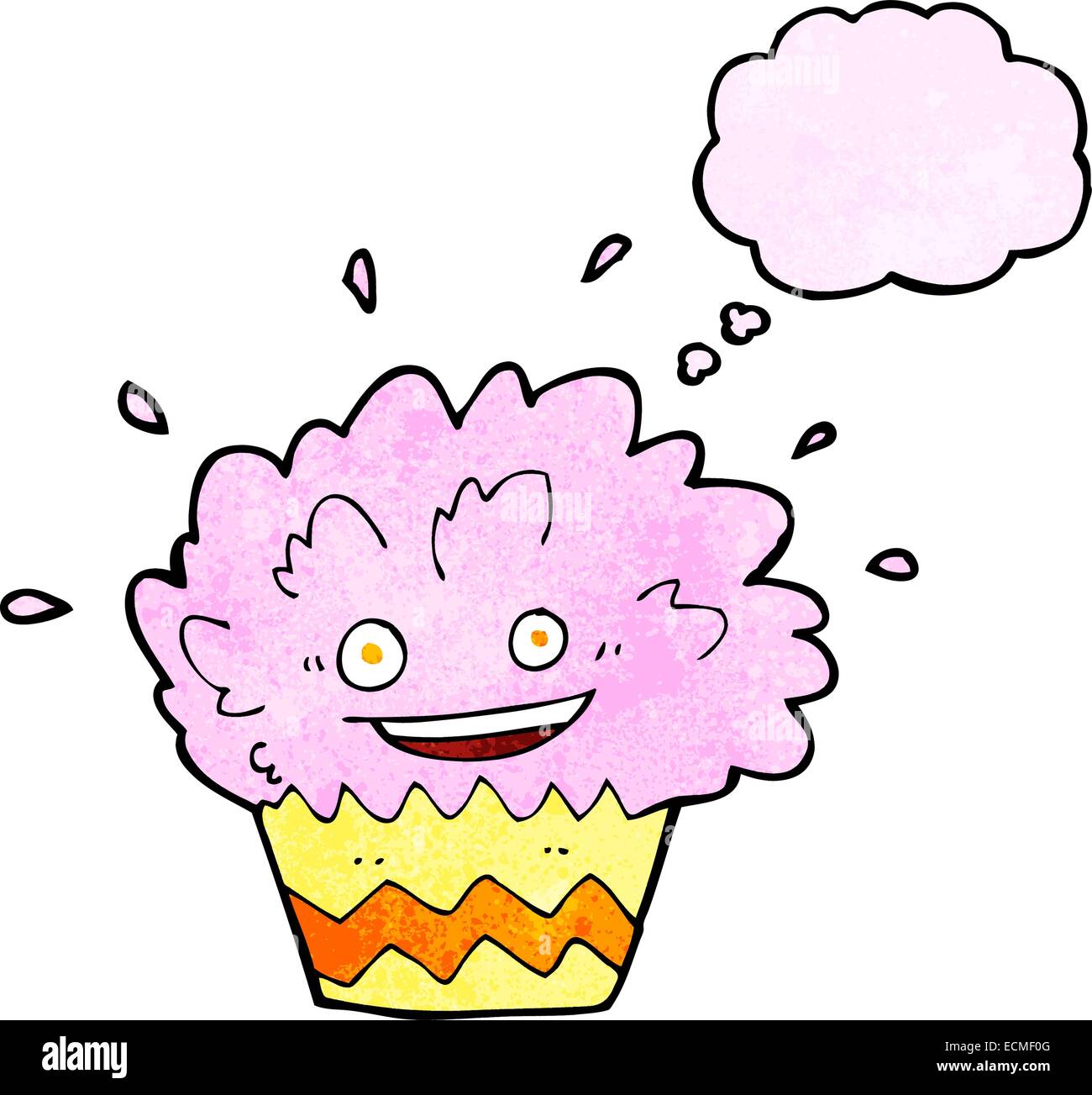 cartoon exploding cupcake with thought bubble Stock Vector Image & Art ...