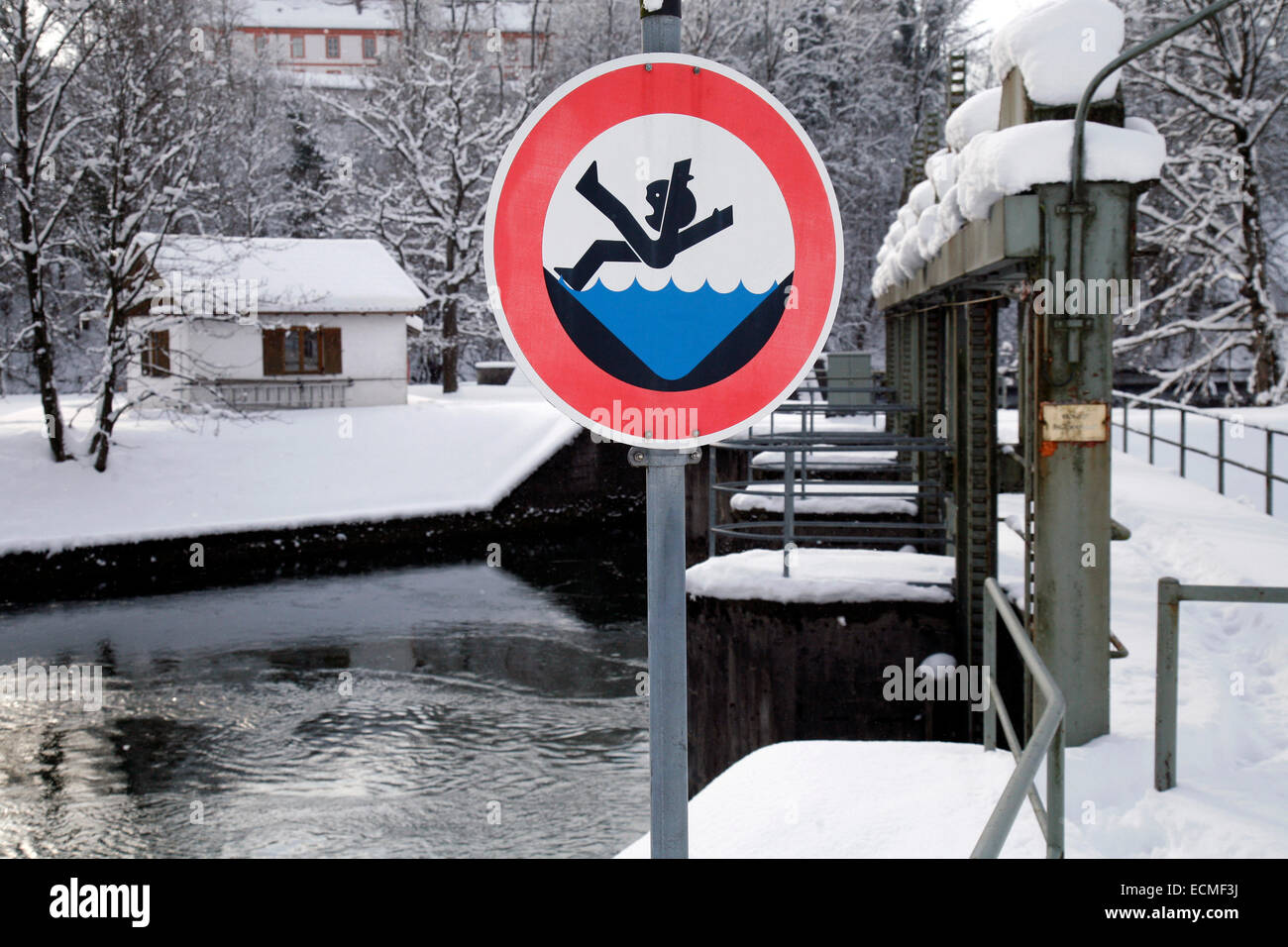Danger weir warning sign hi-res stock photography and images - Alamy