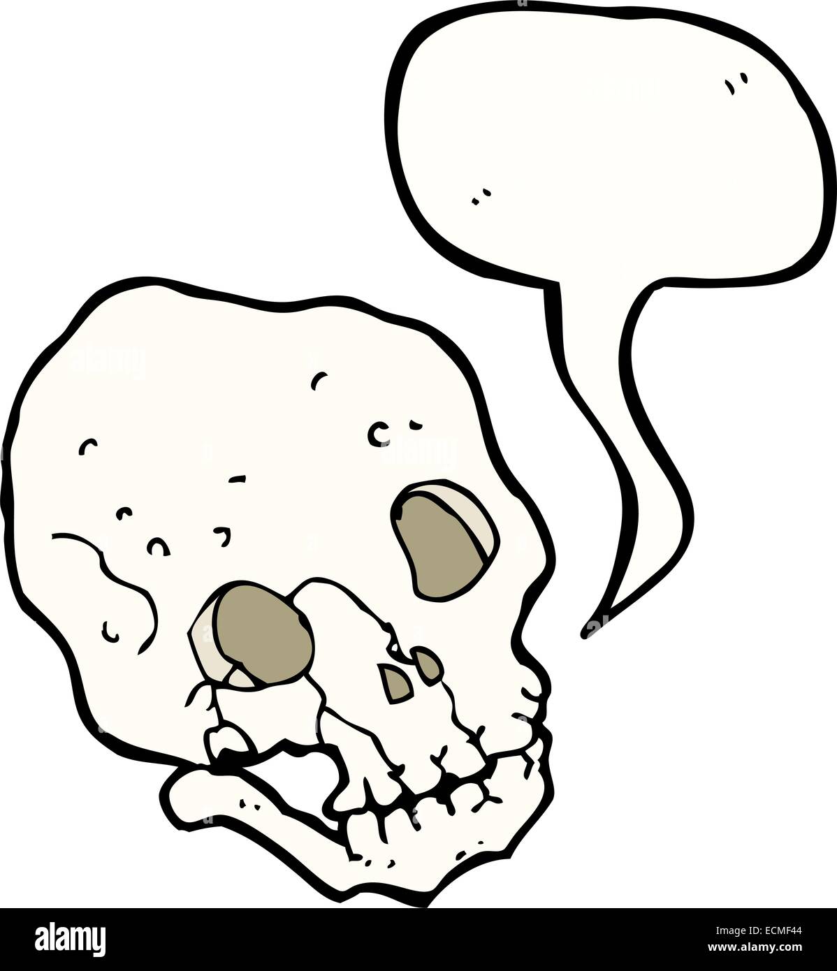 cartoon spooky skull with speech bubble Stock Vector Image & Art - Alamy