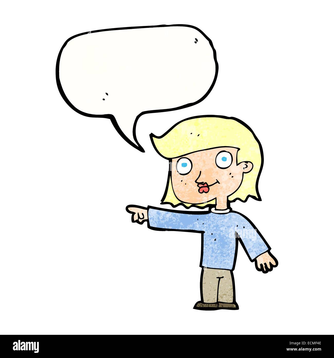 cartoon pointing person with speech bubble Stock Vector Image & Art - Alamy