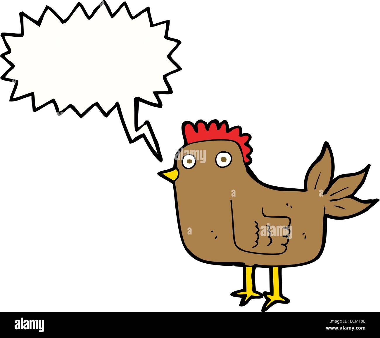 cartoon hen with speech bubble Stock Vector Image & Art - Alamy