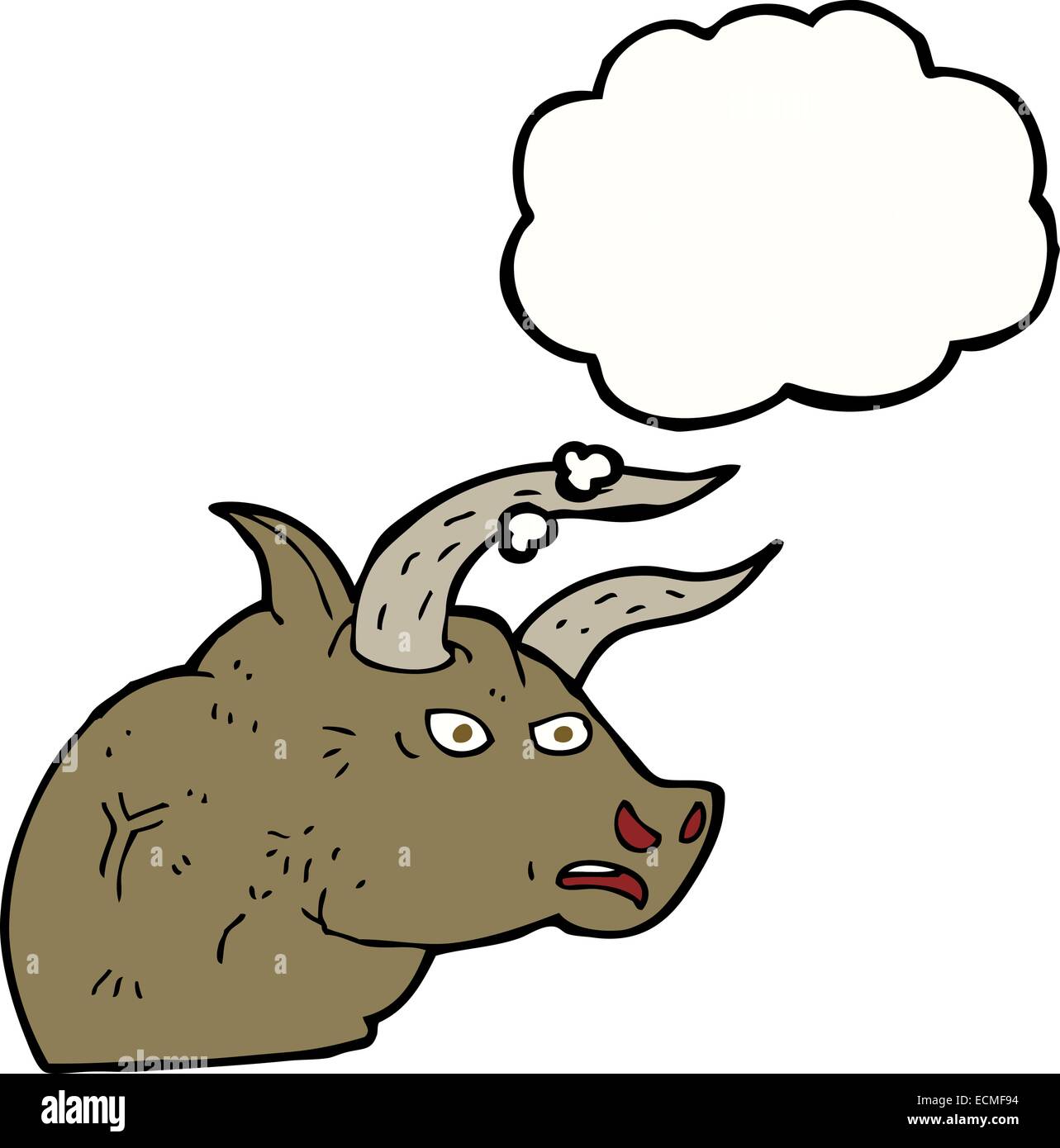 cartoon angry bull head with thought bubble Stock Vector Image & Art ...