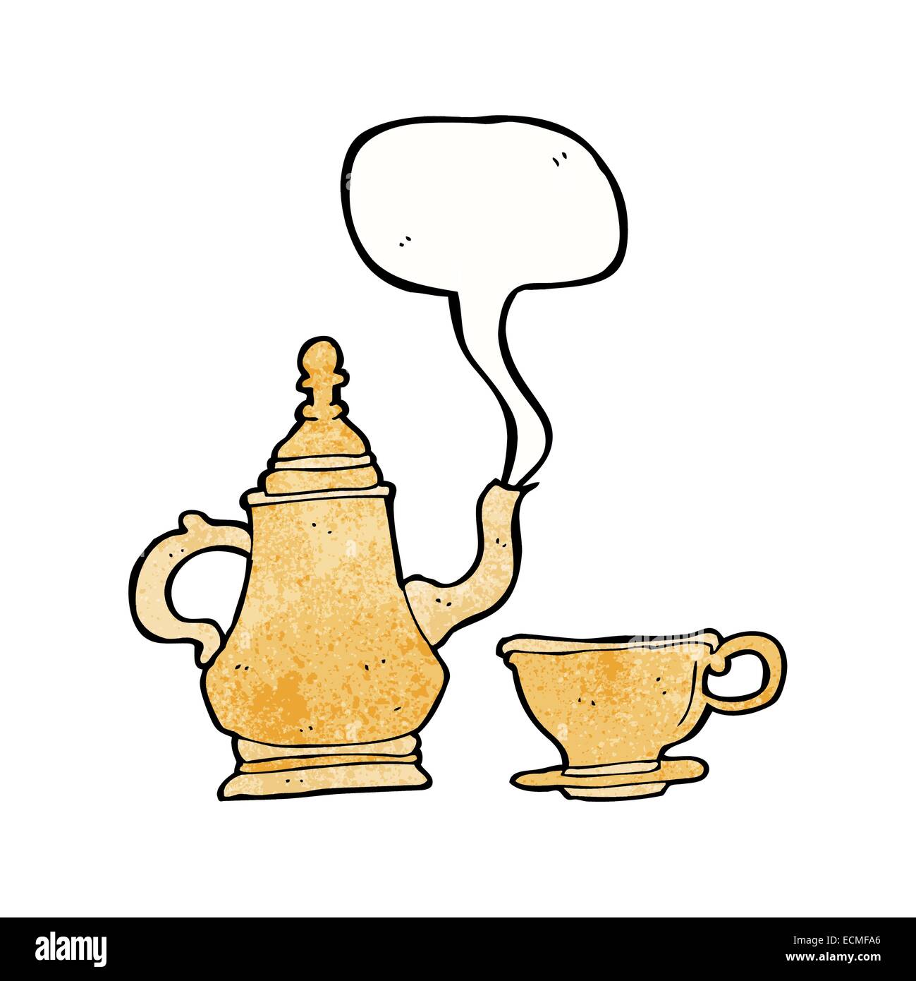 cartoon coffee pot and cup with speech bubble Stock Vector Image & Art ...