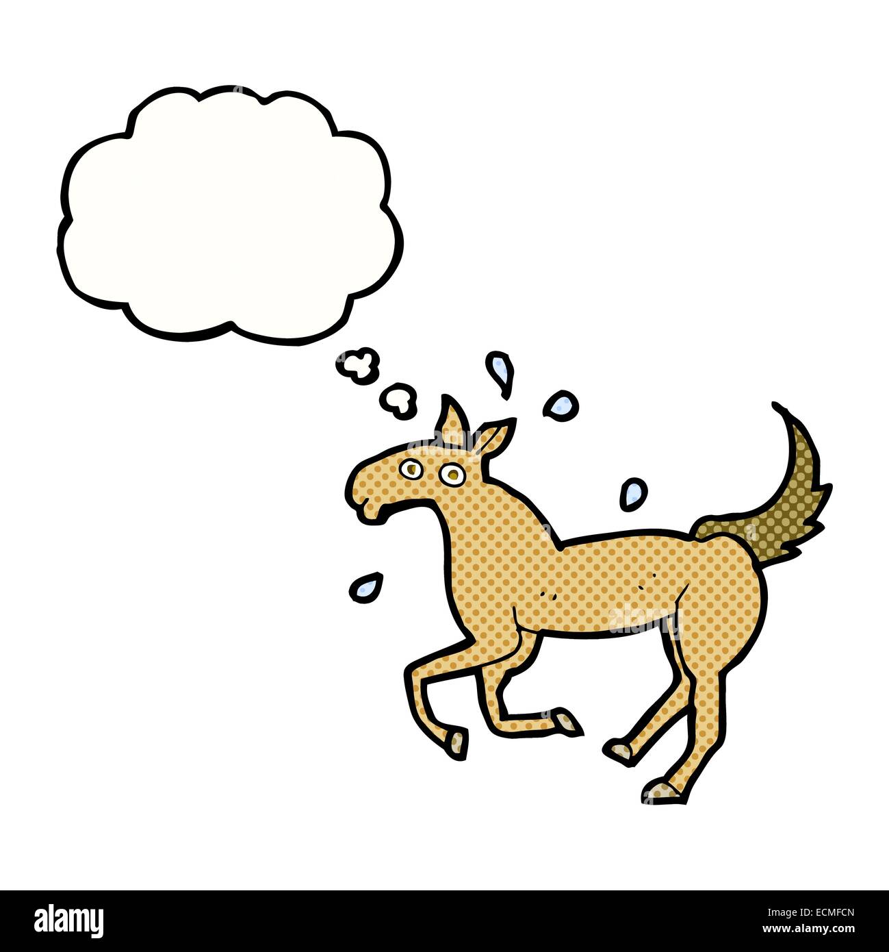 cartoon horse sweating with thought bubble Stock Vector Image & Art - Alamy