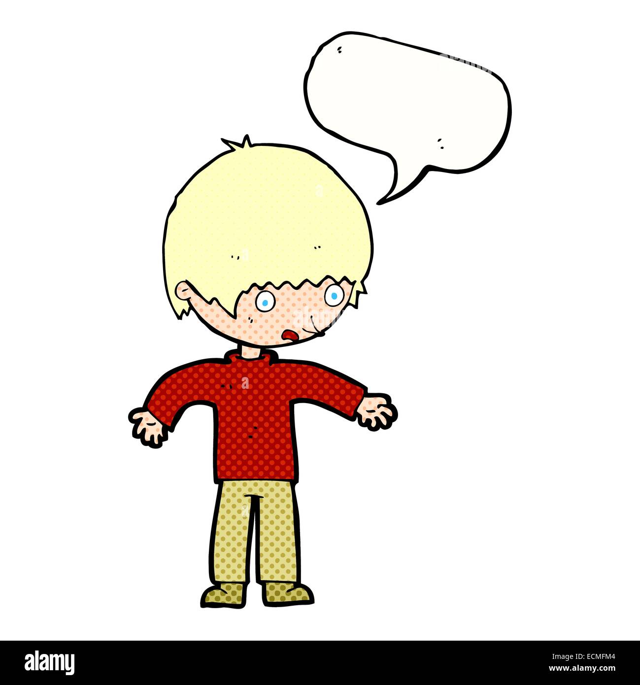cartoon confused boy with speech bubble Stock Vector Image & Art - Alamy