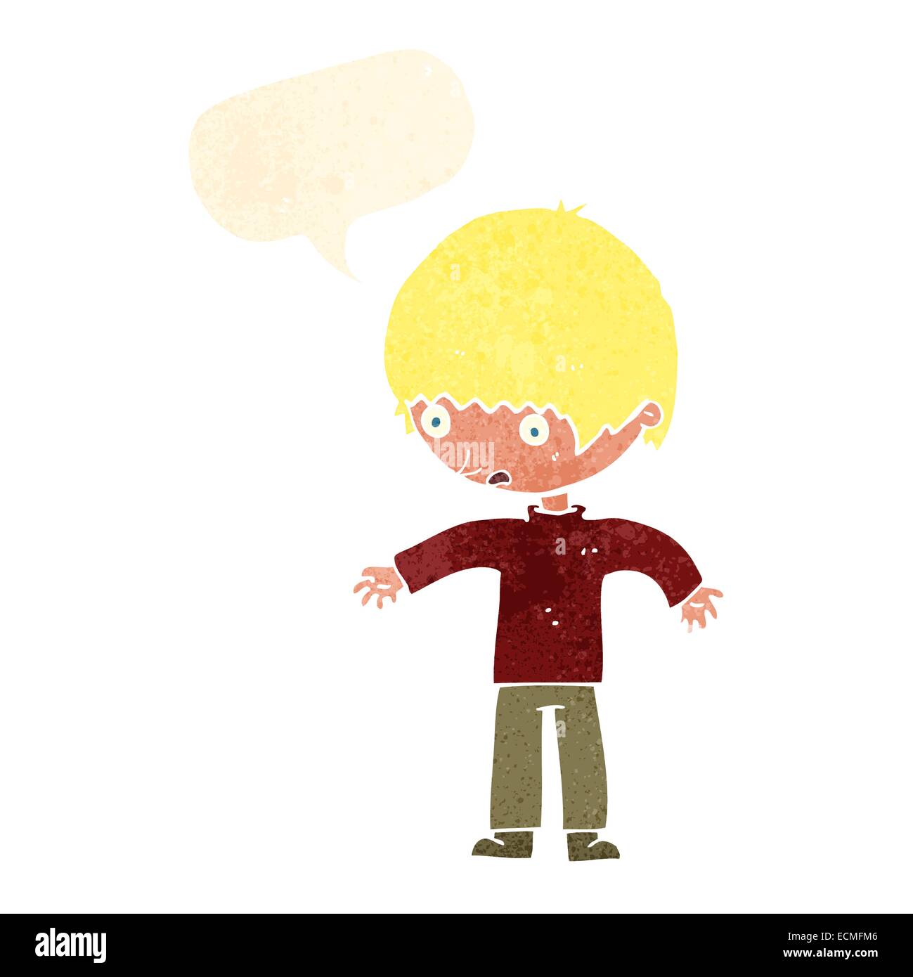 cartoon confused boy with speech bubble Stock Vector Image & Art - Alamy
