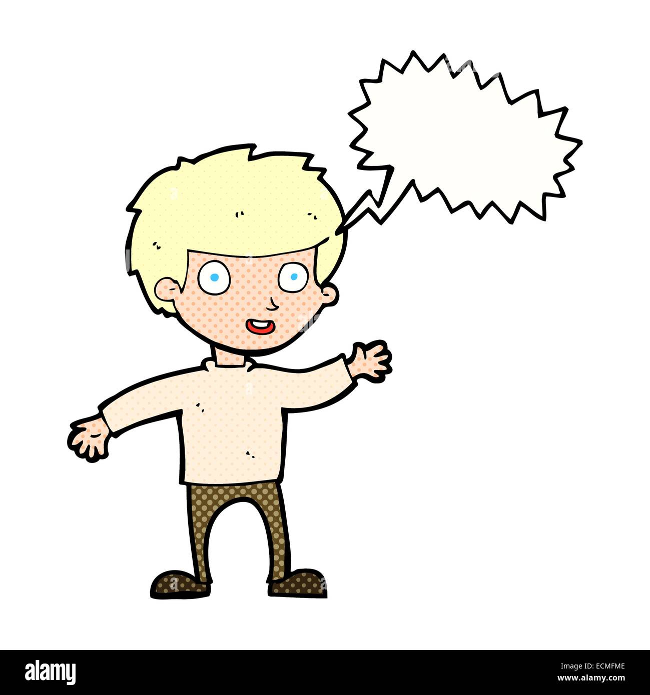 cartoon happy boy with speech bubble Stock Vector Image & Art - Alamy