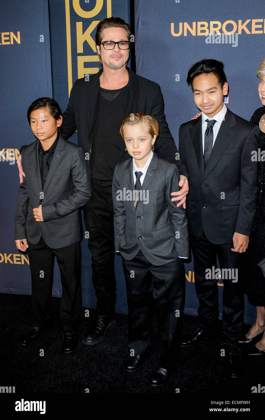 Brad Pitt with his sons Pax (11) Shiloh (8) and Knox (6) Unbroken Film ...