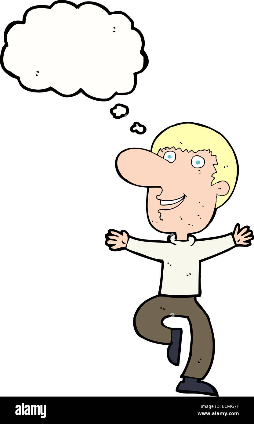 cartoon happy man with thought bubble Stock Vector Image & Art - Alamy