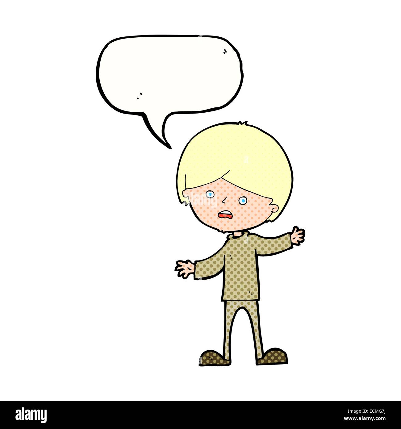 cartoon unhappy boy with speech bubble Stock Vector Image & Art - Alamy