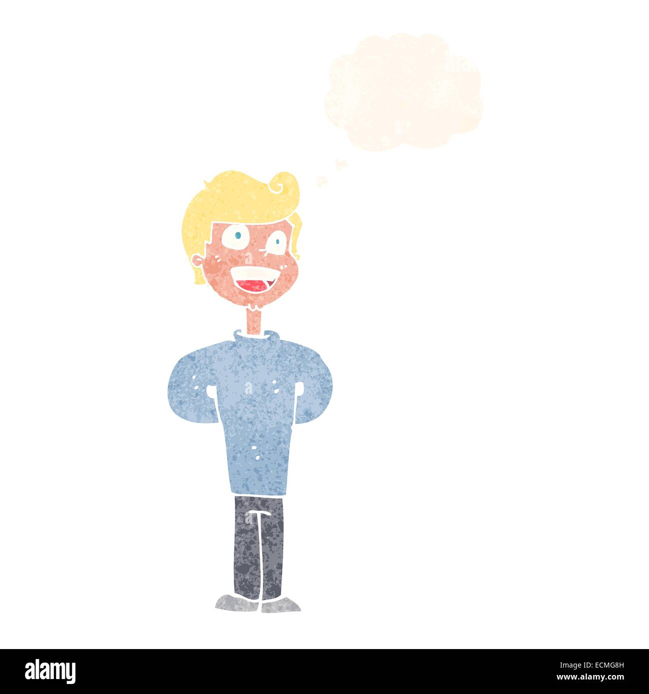 cartoon happy man with thought bubble Stock Vector Image & Art - Alamy