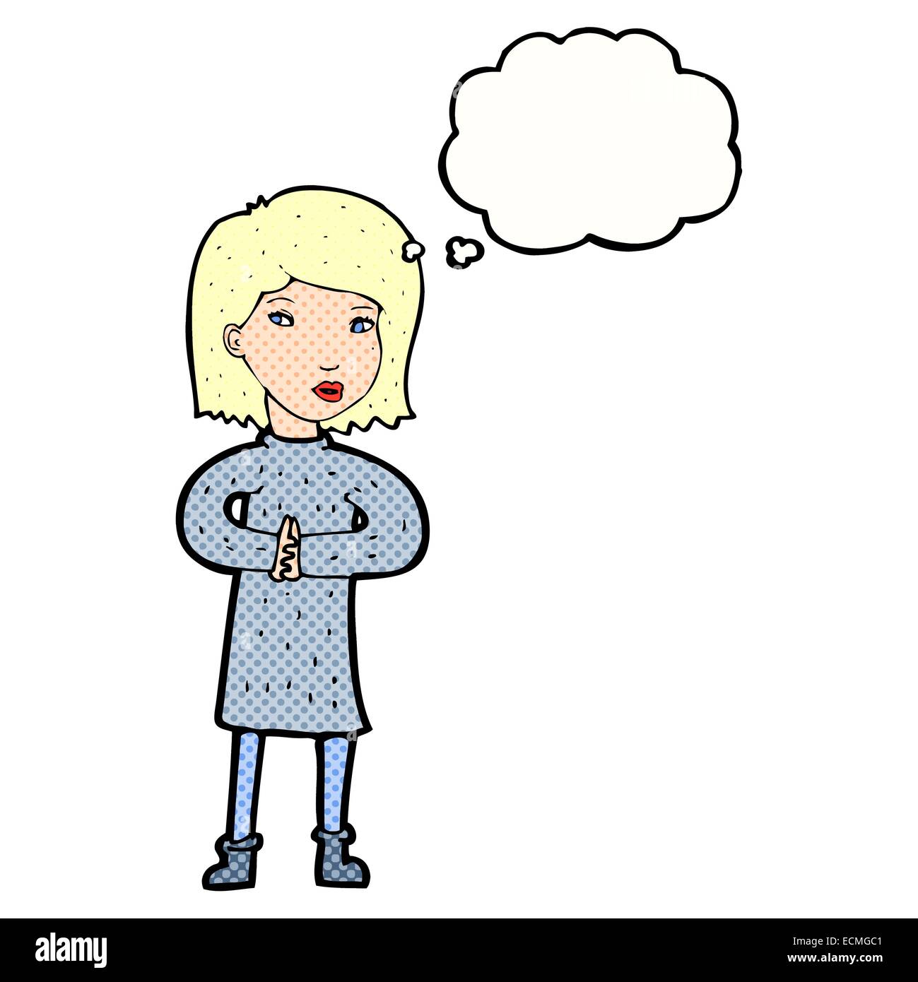 cartoon calm woman with thought bubble Stock Vector Image & Art - Alamy