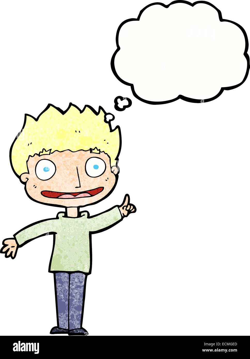 cartoon happy boy with thought bubble Stock Vector Image & Art - Alamy