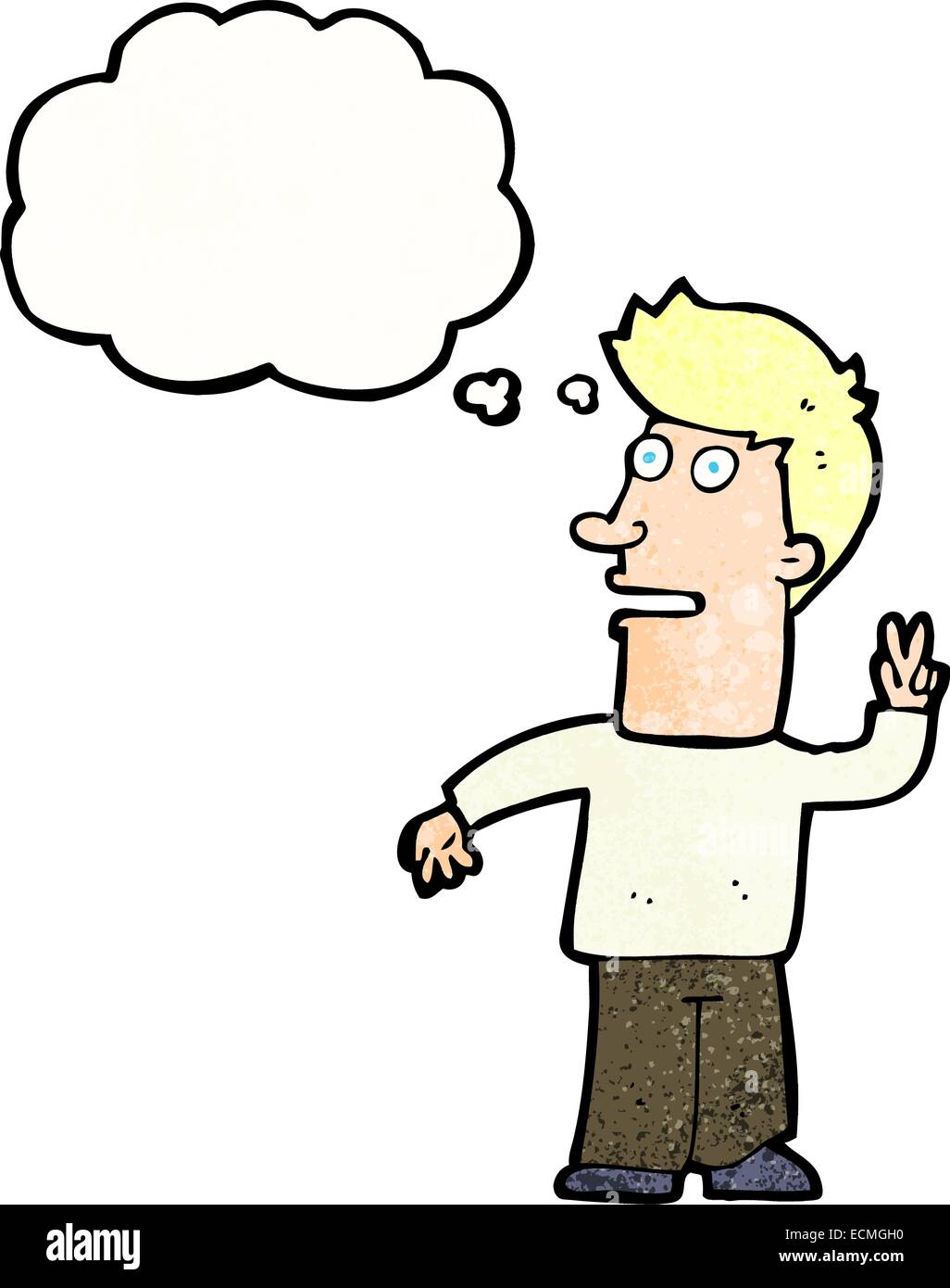 Cartoon man making peace sign hi-res stock photography and images - Alamy