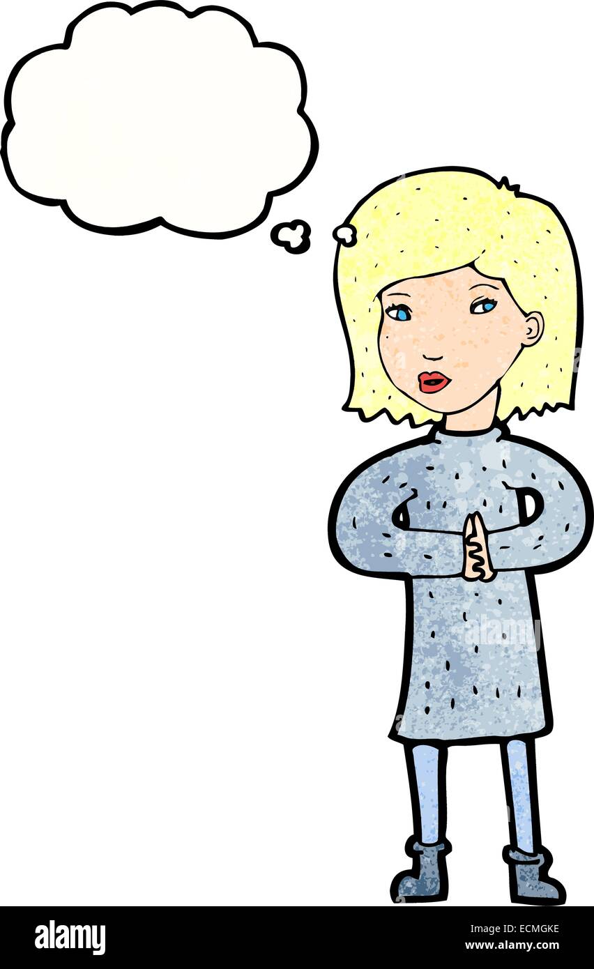 cartoon calm woman with thought bubble Stock Vector Image & Art - Alamy